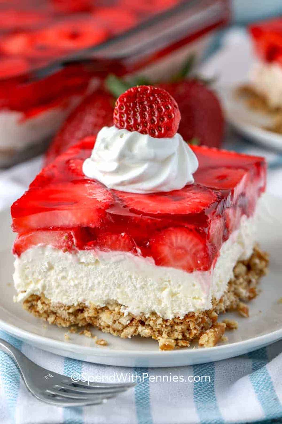Strawberry Pretzel Salad Video - Spend With Pennies