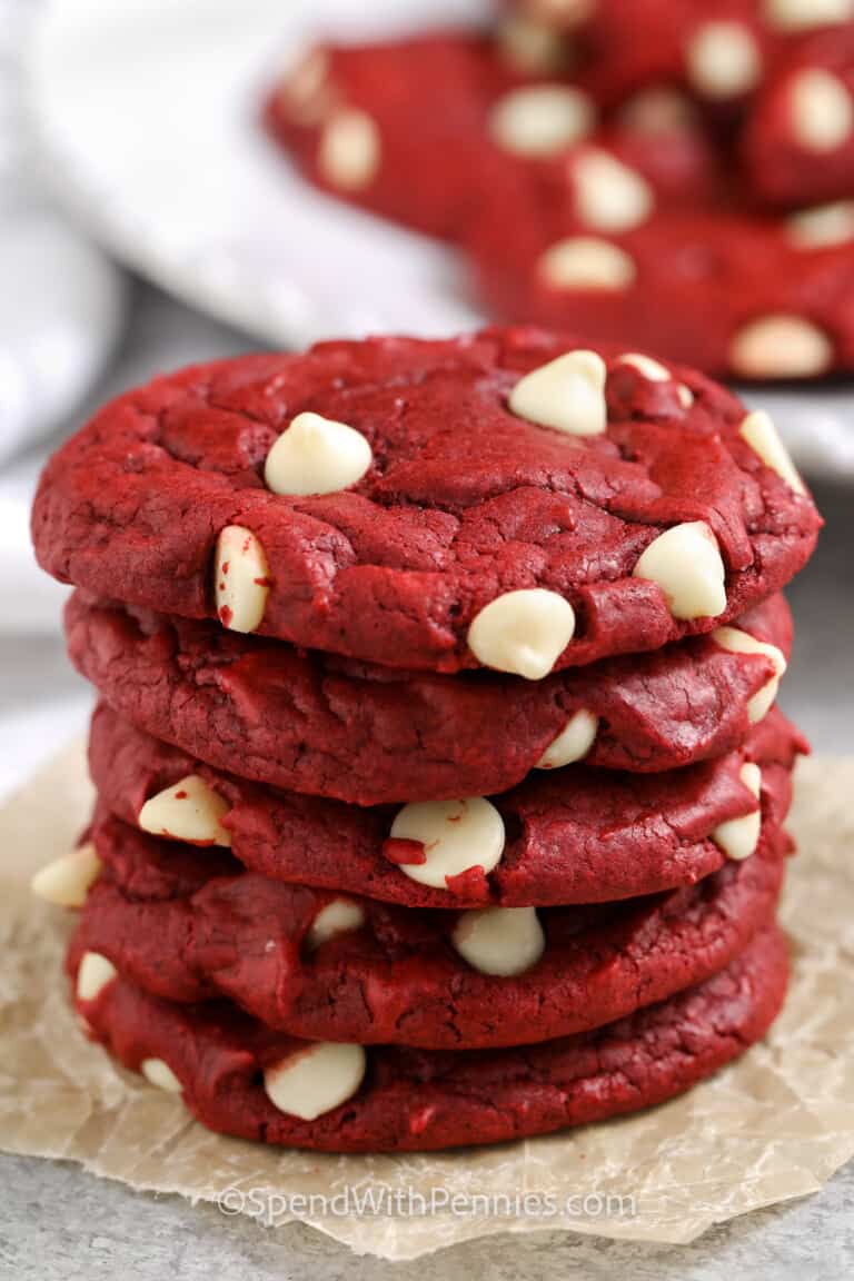 Red Velvet Cake Mix Cookies - Spend With Pennies