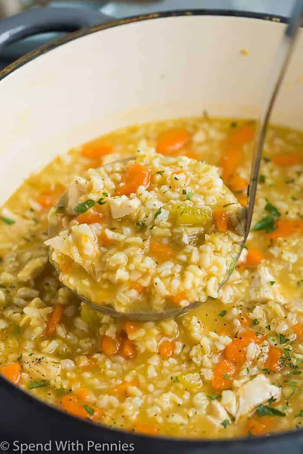 Chicken and Rice Soup {Loaded with Veggies & Rice} - Spend With Pennies