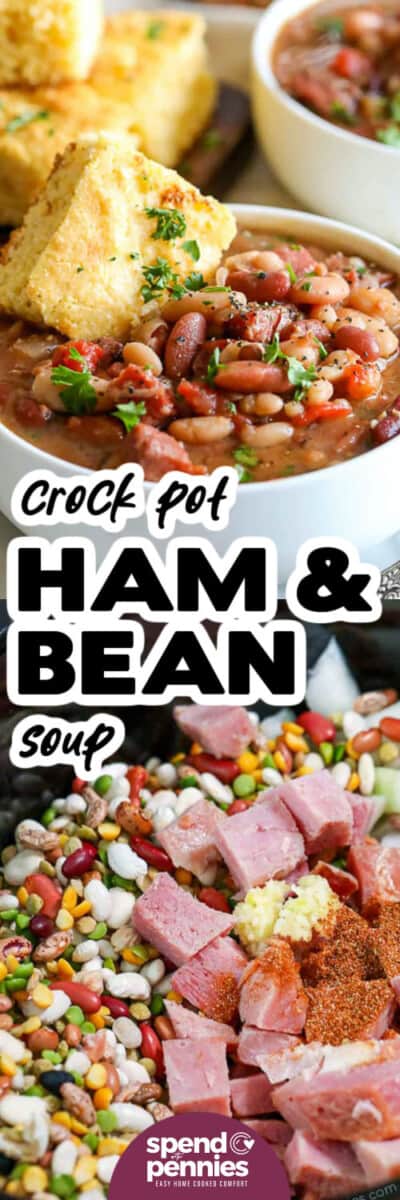 Slow Cooker Ham and Bean Soup - Spend With Pennies