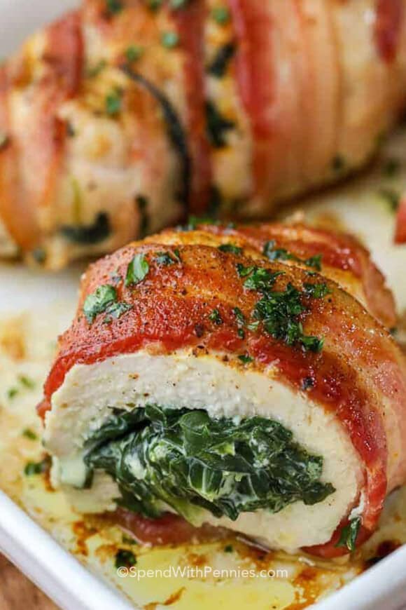 Spinach Stuffed Chicken Breasts - Spend With Pennies