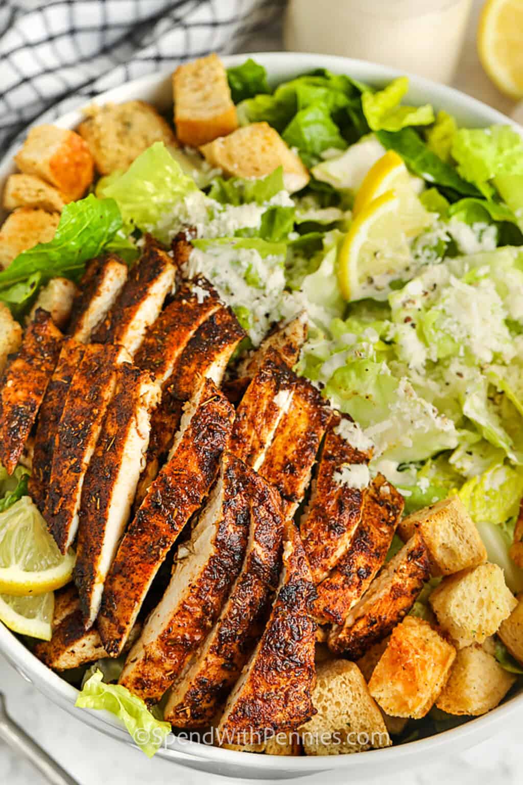 Chicken Caesar Salad (easy to make) - Spend With Pennies