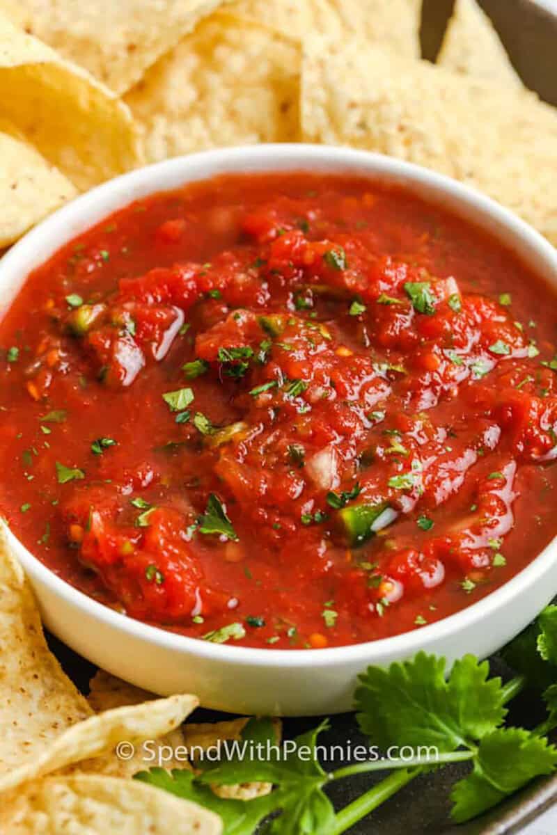 Homemade Salsa (Restaurant Style) - Spend With Pennies