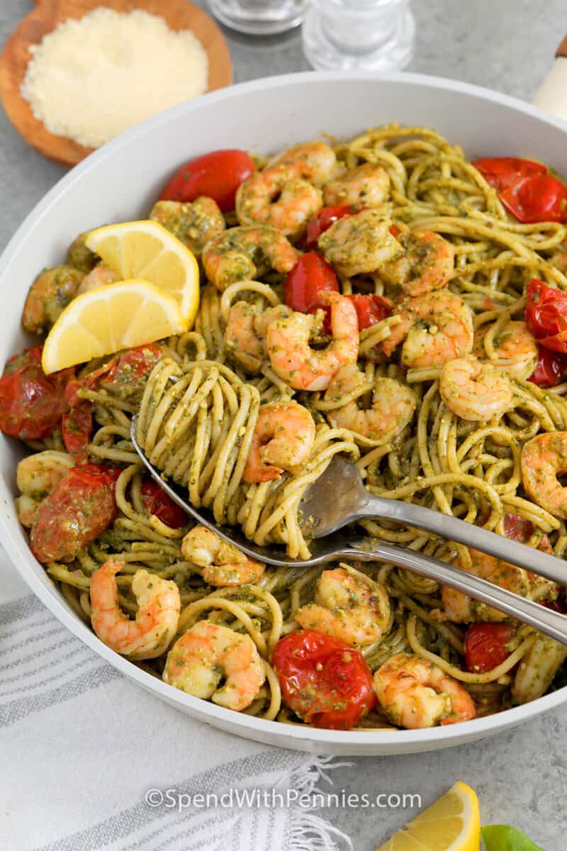 Shrimp Pesto Pasta